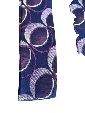 Liz Claiborne | Other | Unbranded Navy Purple Geometric Circles Silk ...